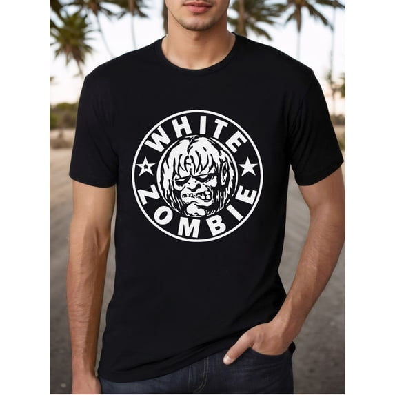 Black And White T-Shirt Featuring The White Zombie Logo Version 1 ...