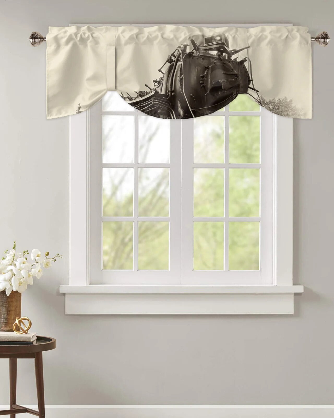 Black And White Train Window Curtain Bedroom Roman Curtain Adjustable ...