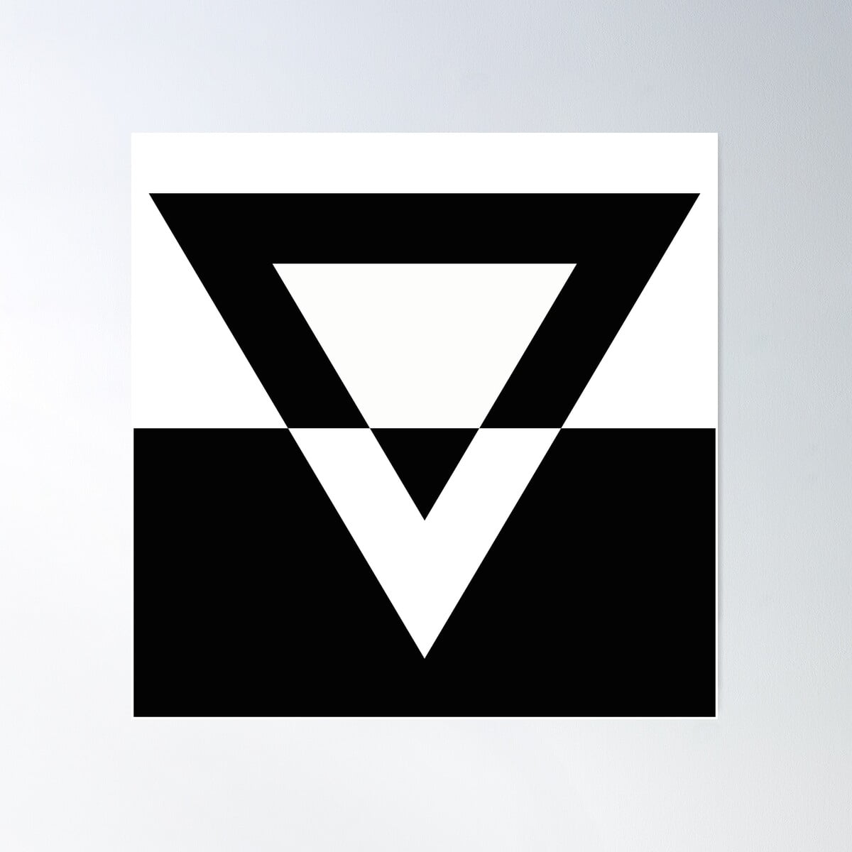 Black And White Triangle Poster Wall Art, Modern Wall Decor For Living ...