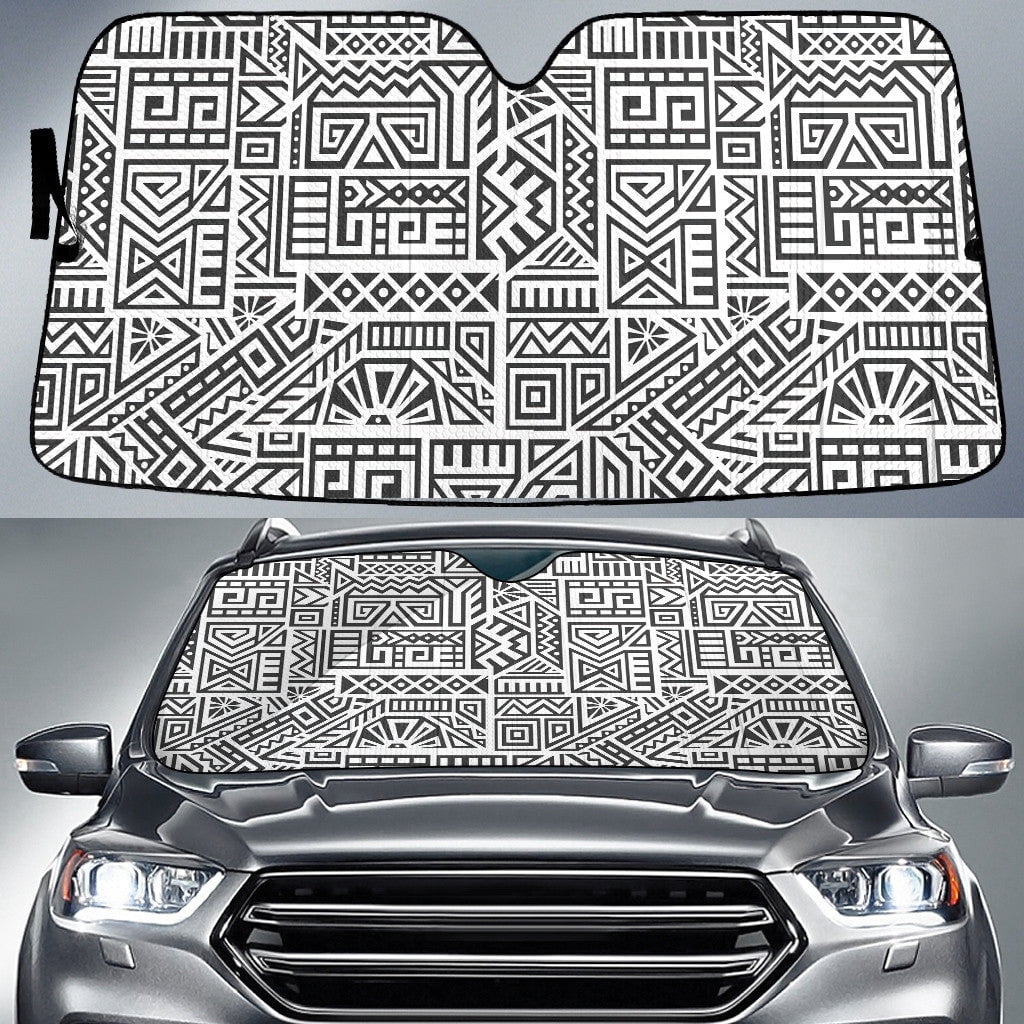 Black And White Tribal Pattern Aztec Style Car Sun Shades Cover Auto ...