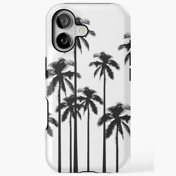 Black And White Tropical Palm Trees Phone Cover for iPhone 11 12 13 14 ...