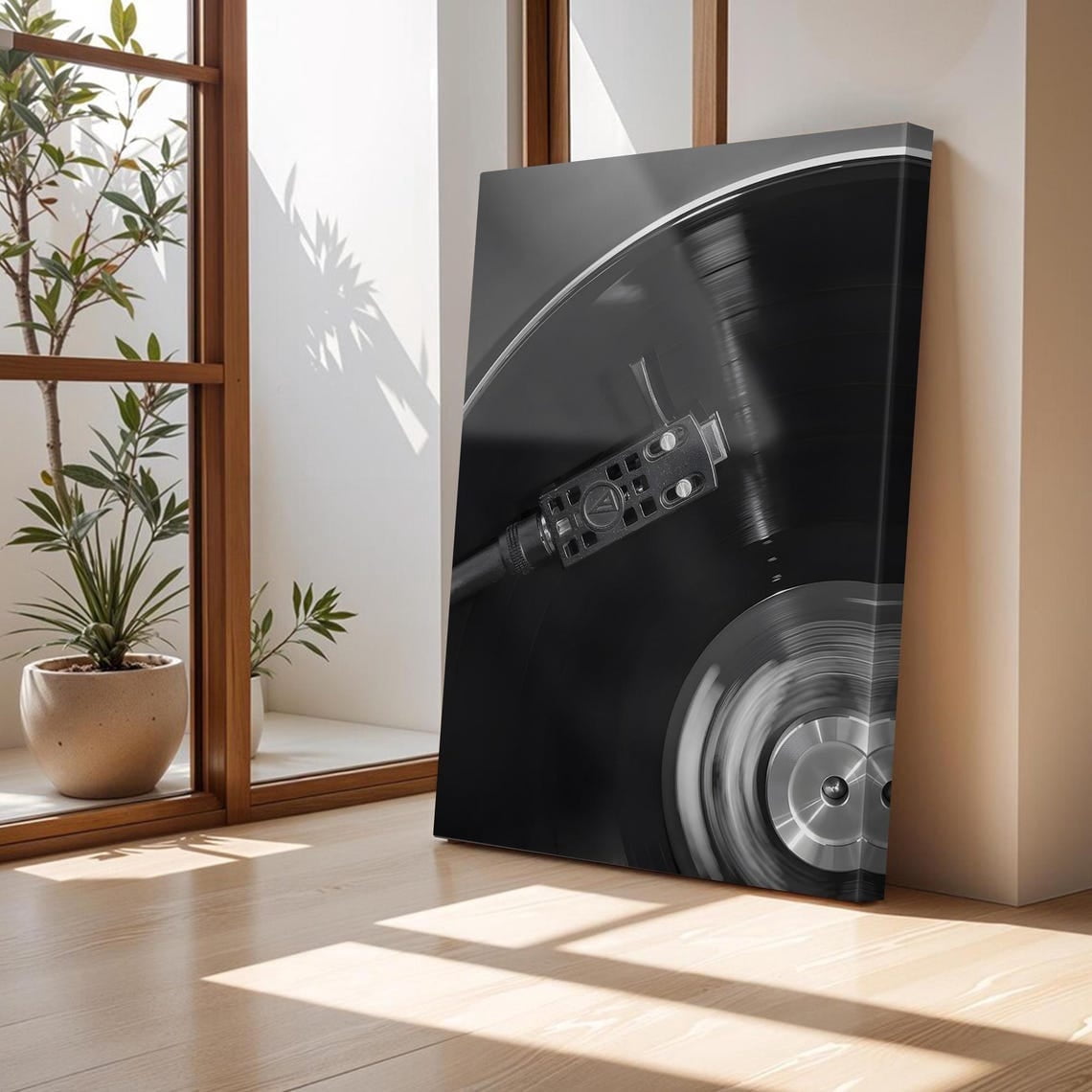 Black And White Turntable Art Retro Music Decor Home Decor, UNFRAMED ...