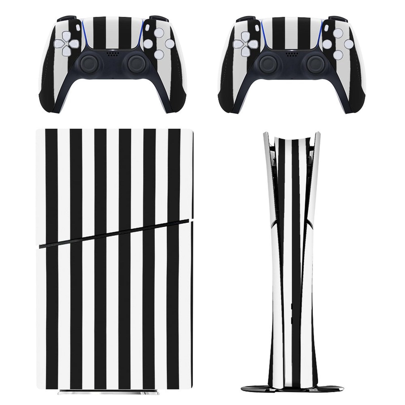 Black And White Vertical Stripes PS5/PS5 Pro/PS5 Slim Digital Disc Skin ...