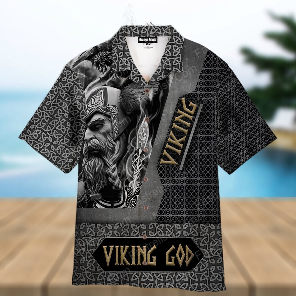 Black And White Viking God Hawaiian Shirt - Walmart.com