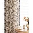 Black And White Vintage Floral Printed Semi-Sheer Curtain With Tassels ...