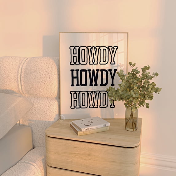 Black And White Wall Art Prints Trendy Howdy Western Cowgirl Wall ...