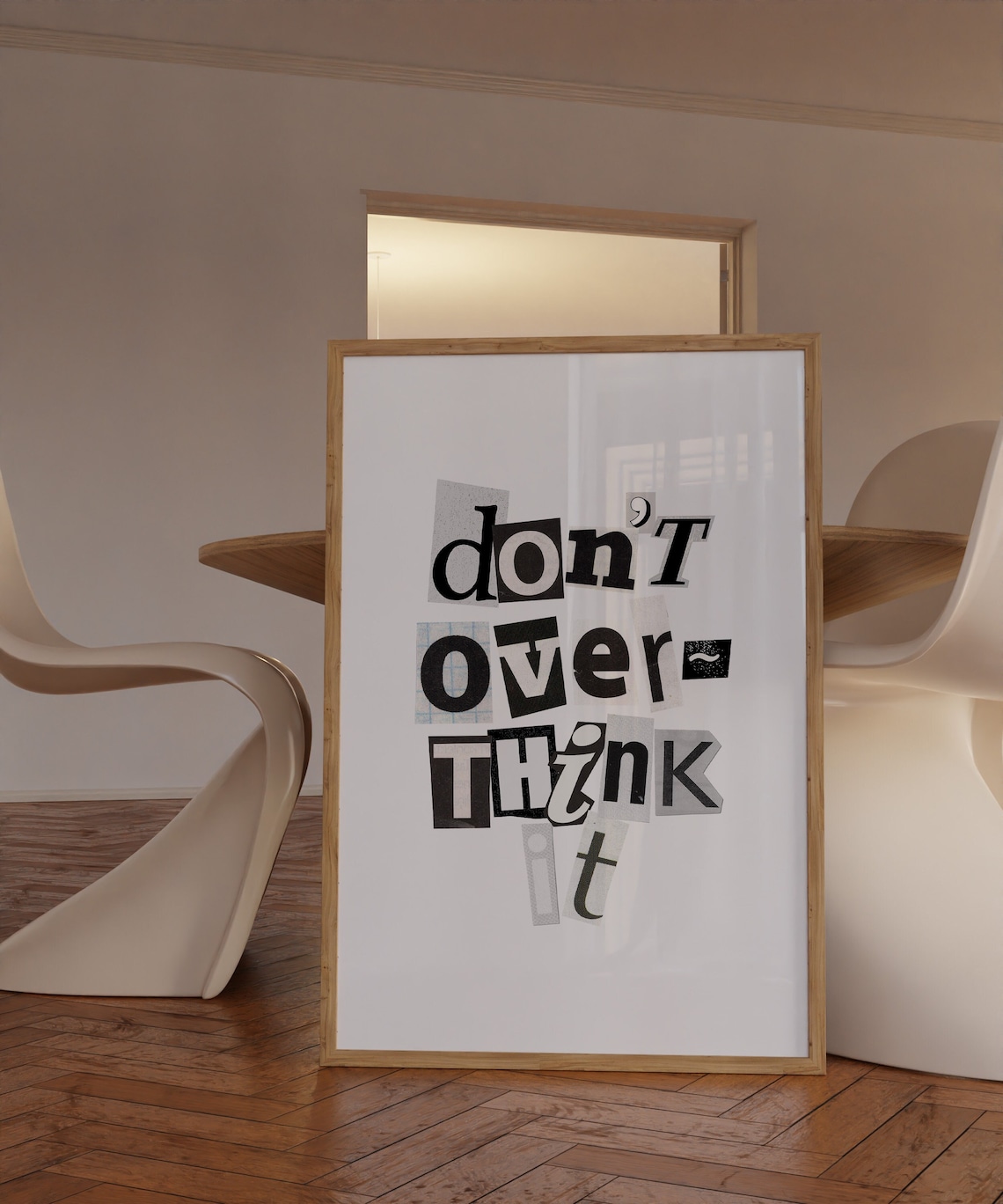 Black And White Wall Art Trendy Art Prints Don'T Over Think It Poster ...