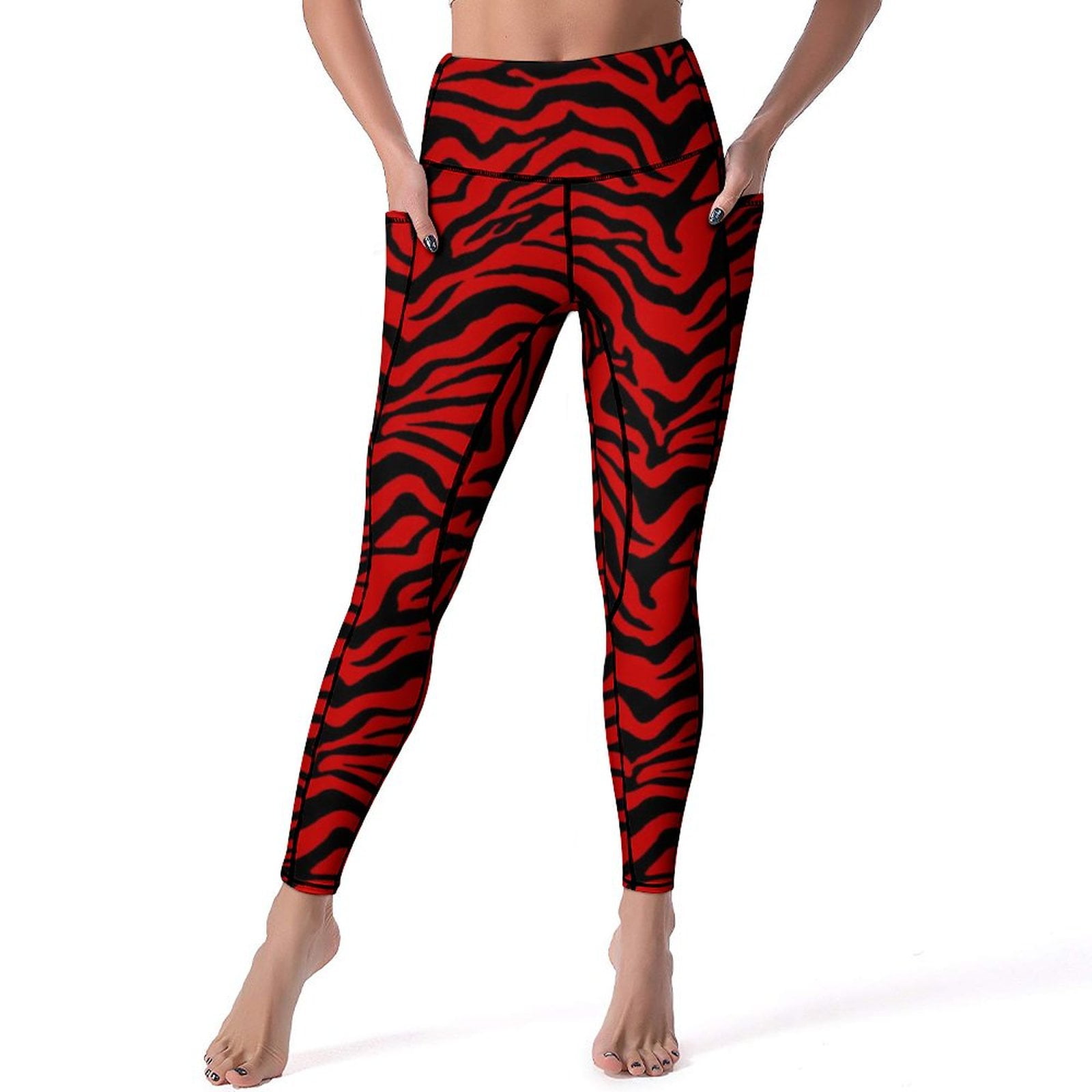 Black And White Zebra Yoga Pants Female Striped Print Leggings High ...