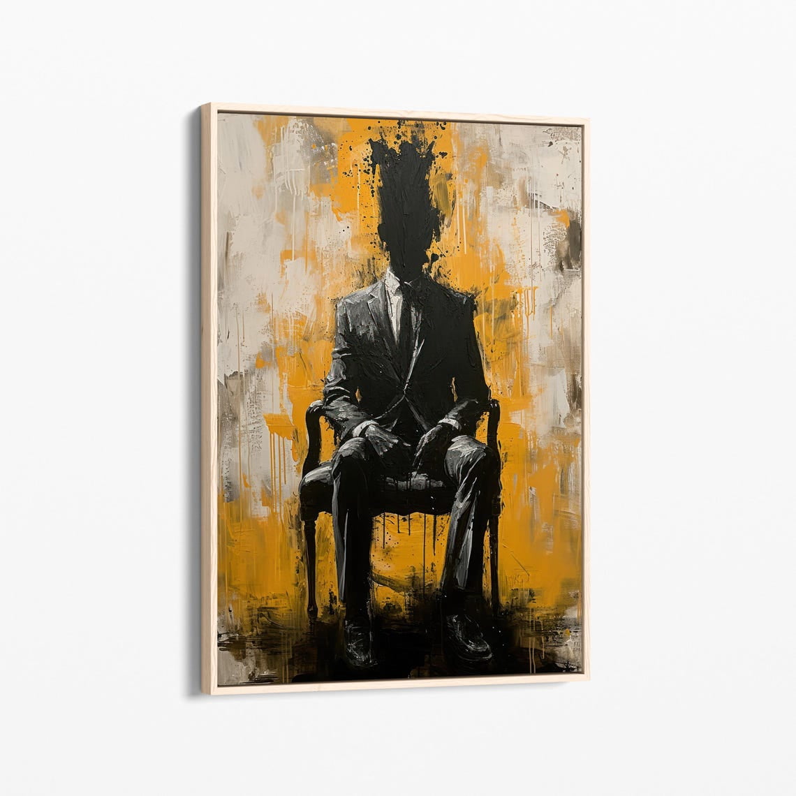 Black And Yellow Abstract Art Print - Surreal Human Inspired Gallery ...