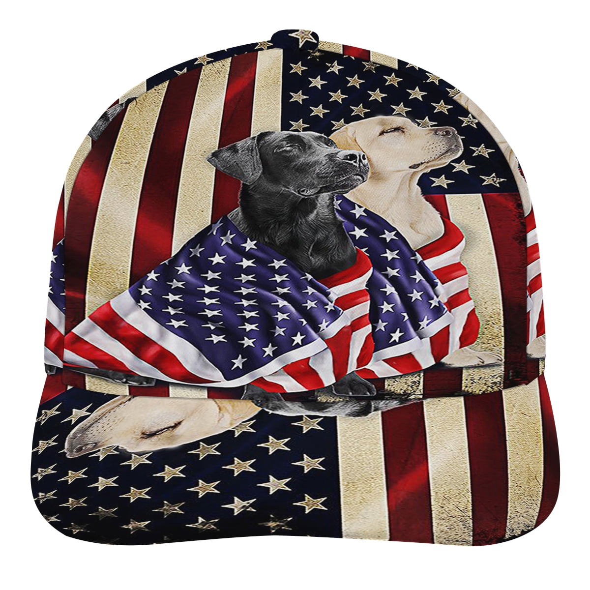 Black And Yellow Labrador Retriever American flag Patriot baseball cap ...