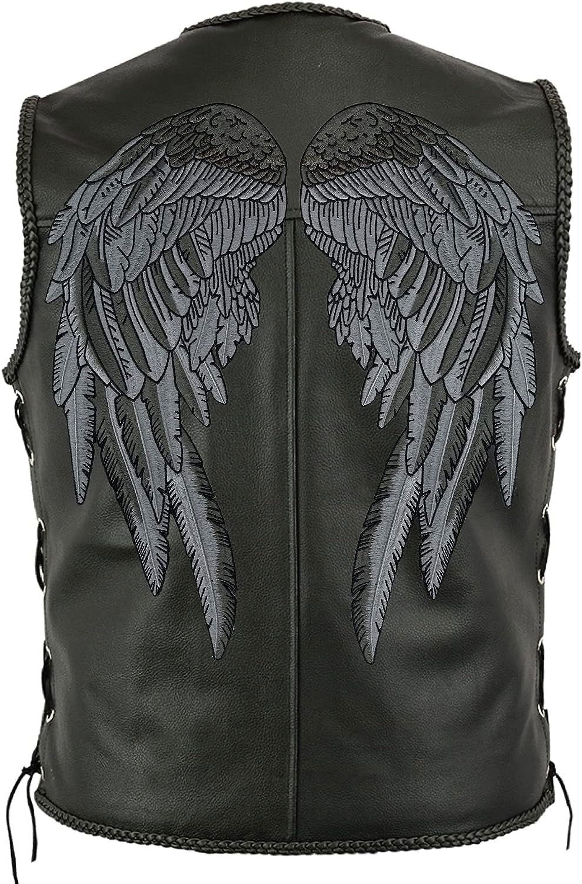 Black Angel Wing Patches 12inches x 6 inches "Saints & Sinners ...