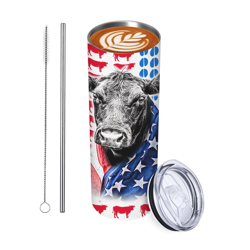 Black Angus Cattle 20oz Coffee Mug Cup,Stainless Steel Thermos Water ...