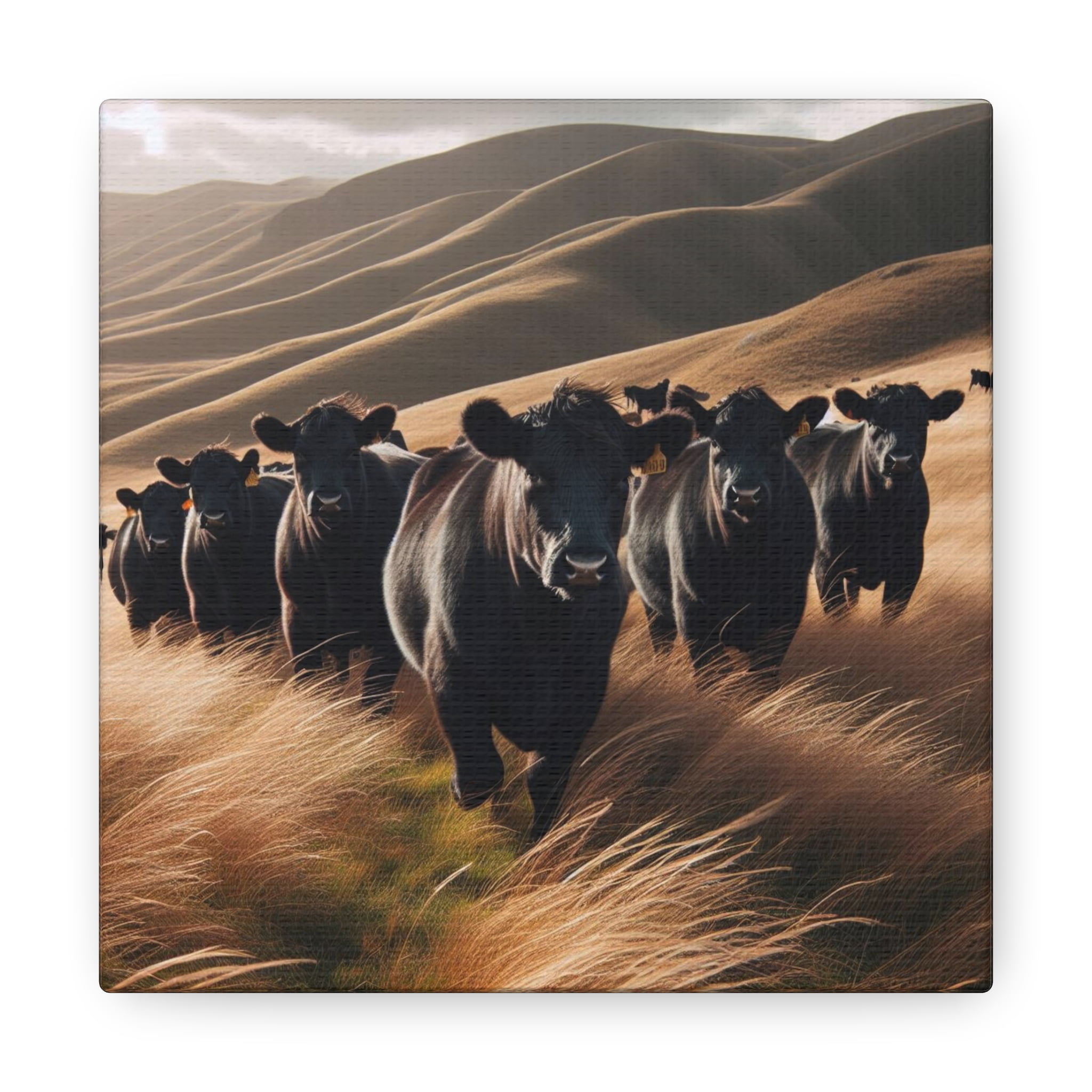 Black Angus Cattle - Canvas Gallery Wrap, Cow Cattle Wall Decor Home ...