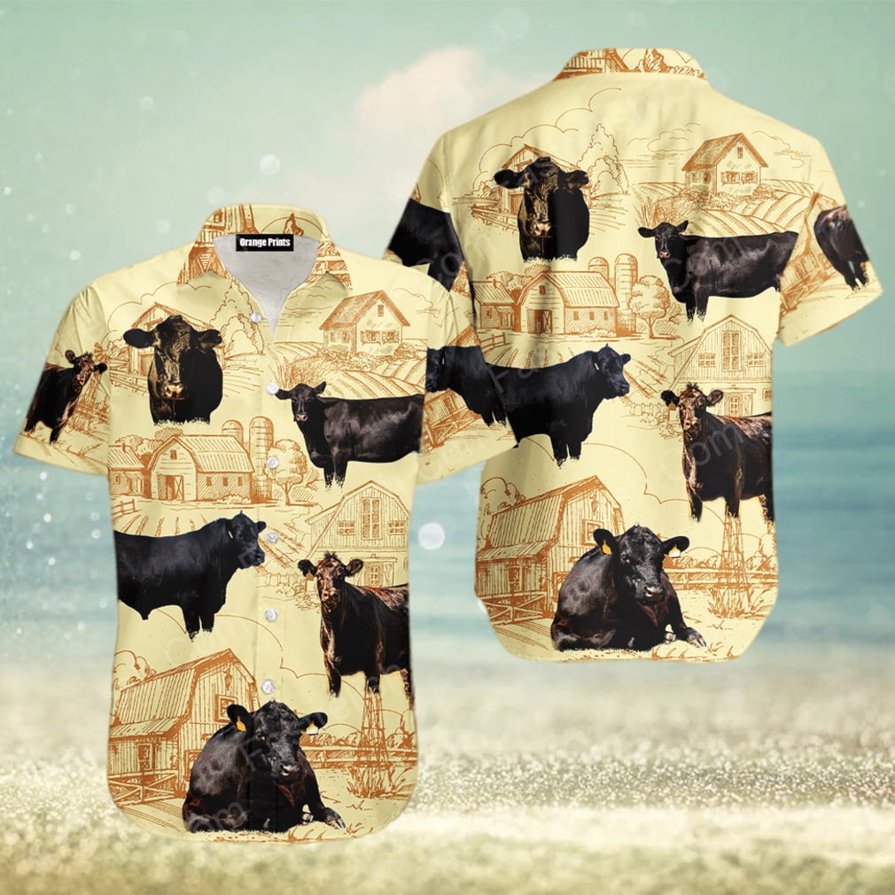 Black Angus Cattle Lovers Farm Hawaiian Shirts - Walmart.com