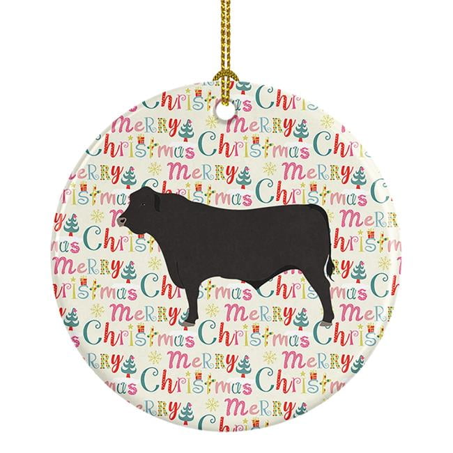 Black Angus Cow Christmas Ceramic Ornament 2.8 in x 2.8 in - Walmart.com
