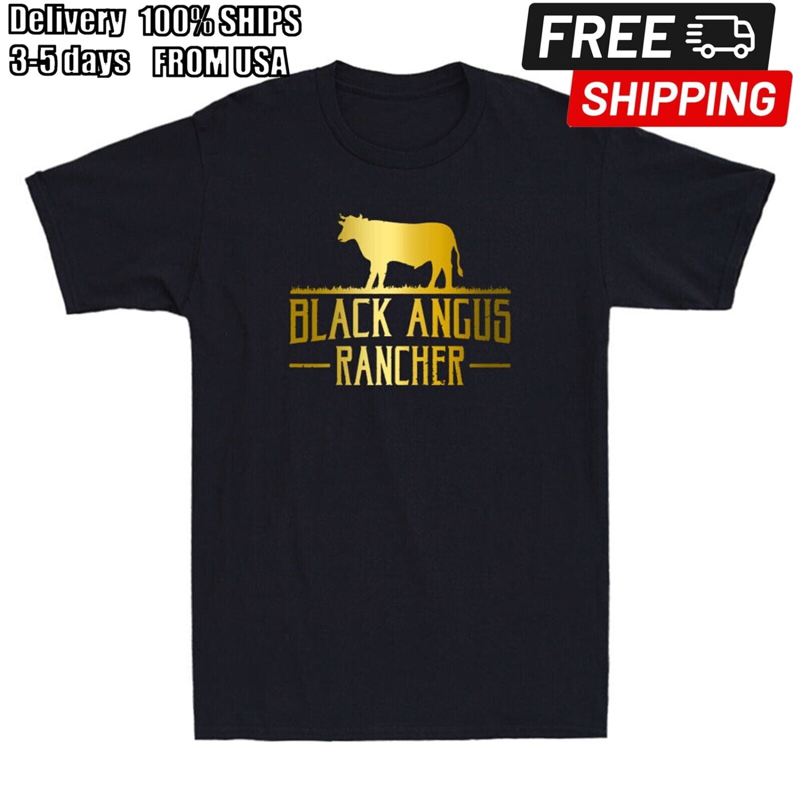 Black Angus Cow Rancher Funny Beef Cattle Meat Farmer Gift Novelty Men ...