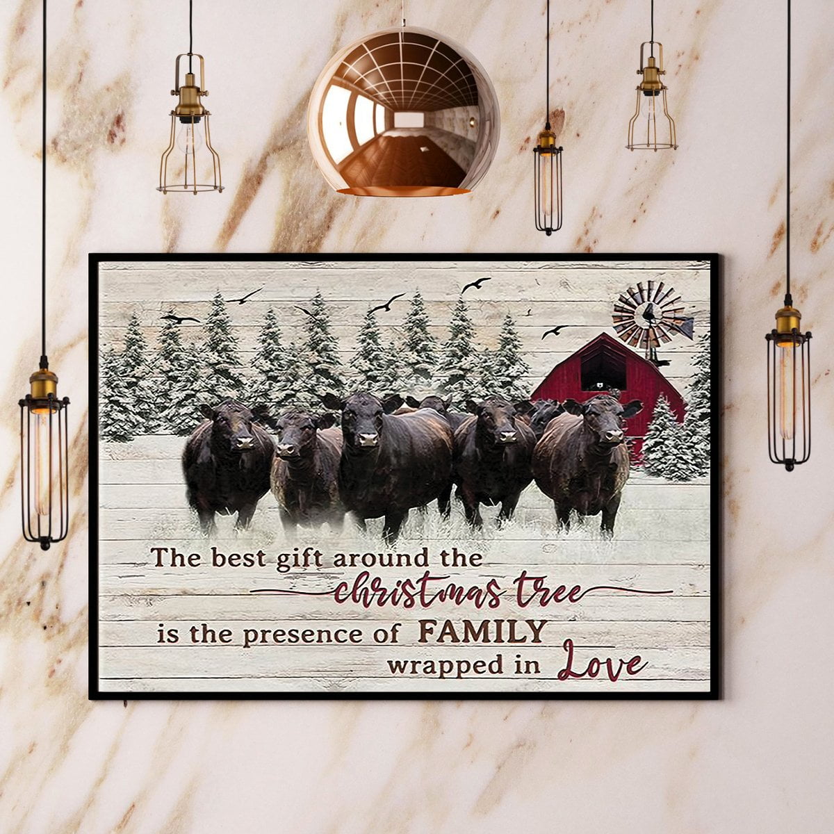 Black Angus The Best Gift Around The Christmas Tree Paper Poster No ...
