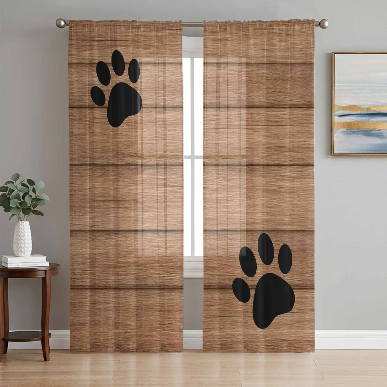 Black Animal Claws Sheer Curtains for Living Room Bedroom Vintage ...