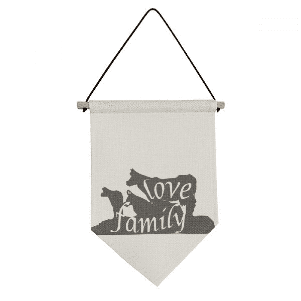 Black Animal Hyena Outline Natural Canvas Flag Hanging Wall Art Decor ...