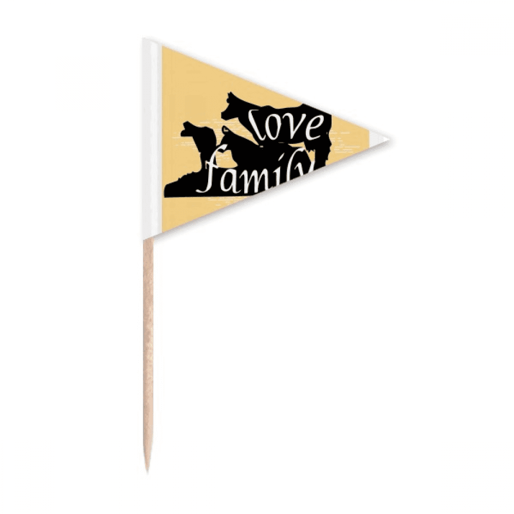 Black Animal Hyena Outline Natural Toothpick Triangle Cupcake Toppers ...