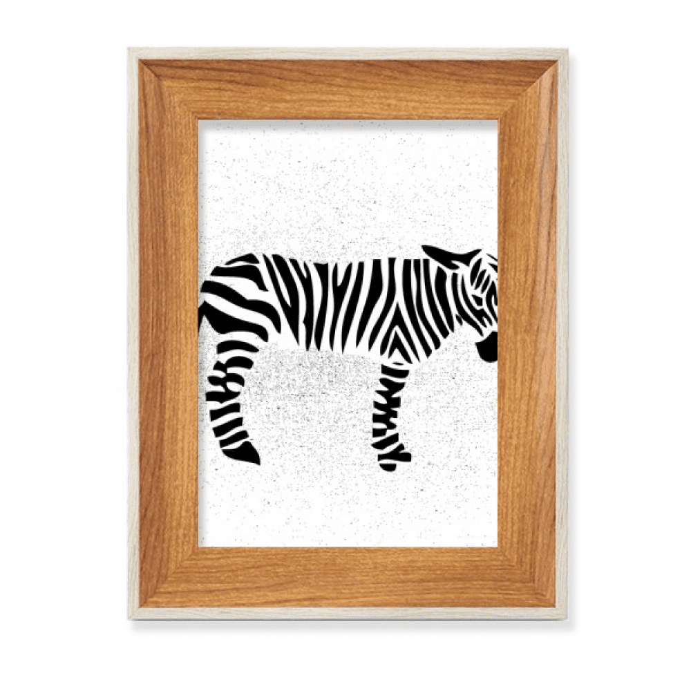Black Animal Pinto Outline Natural Desktop Wooden Photo Frame Display ...