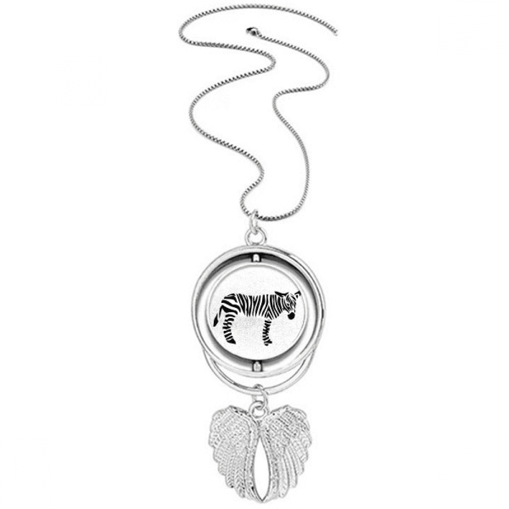 Black Animal Pinto Outline Natural Pendant Angel Wings Rotating ...