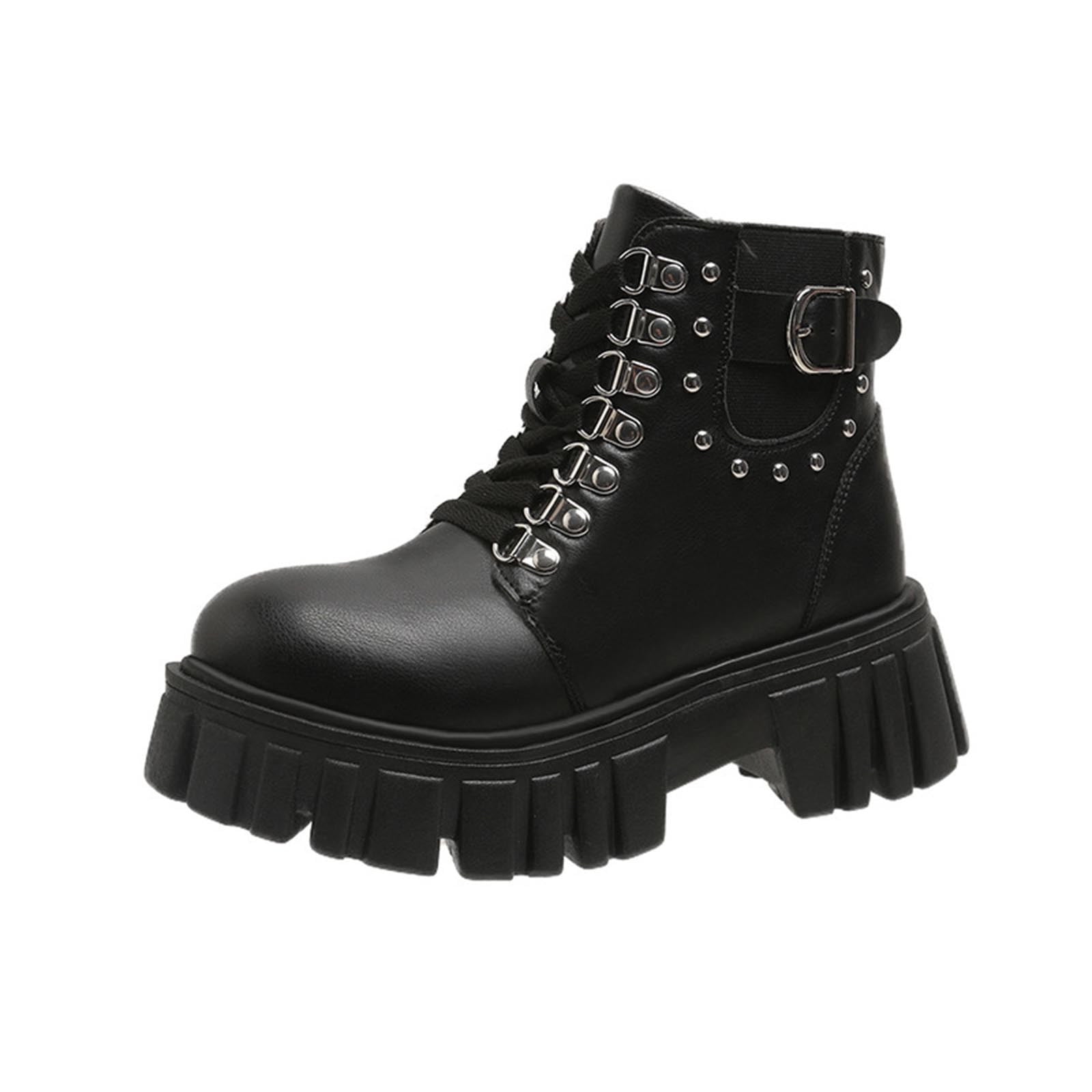 Black Ankle Boots With Robust Heel And Round Toe For A Secure And Chic ...