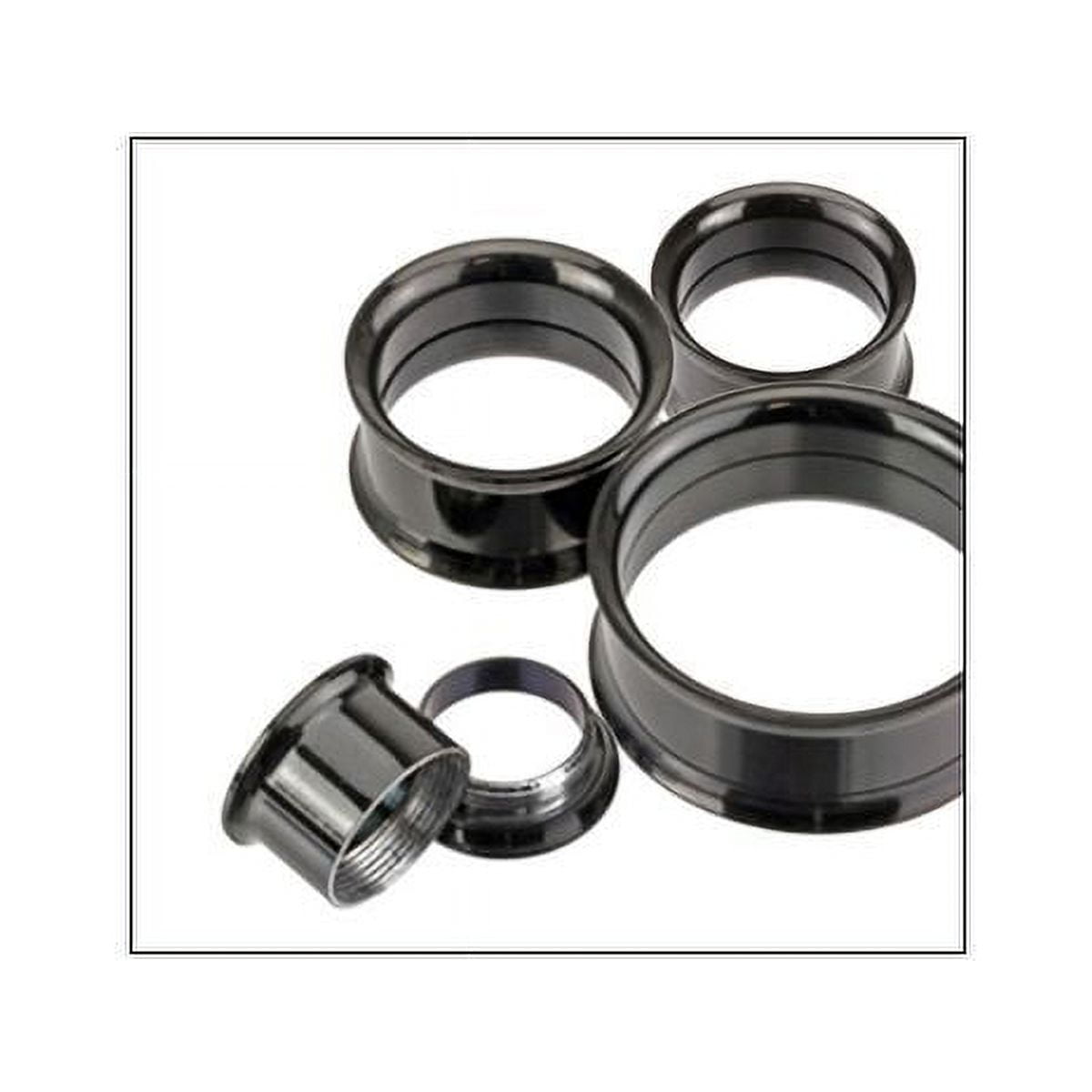 Black Anodized Titanium Screw Fit Double Flare Ear Gauges - Sold as a ...