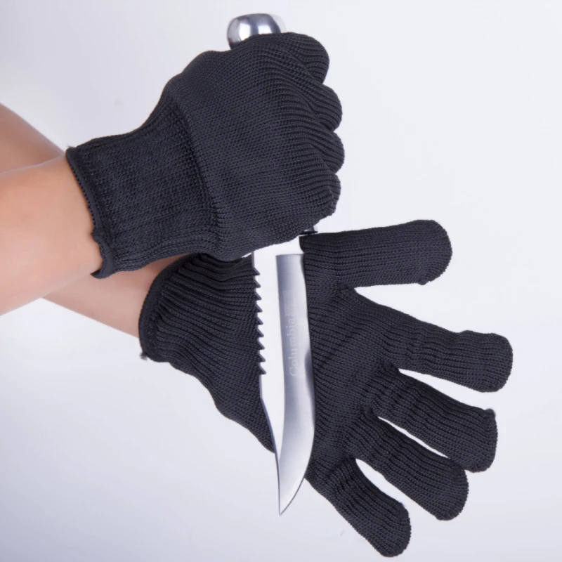 Black Anti Cut Proof Gloves Hot Sale Black EN388 Anti-cut Level 4 ...