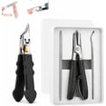 Black Anti-Slip Grip Gear Lock Nail Clipper Set, 25° Angle Eagle Beak ...