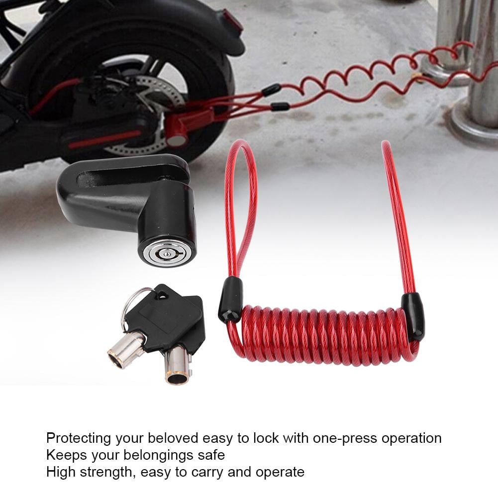 Black Anti-Theft Disc Brake Lock with Reminder Cable for Mijia M365 ...