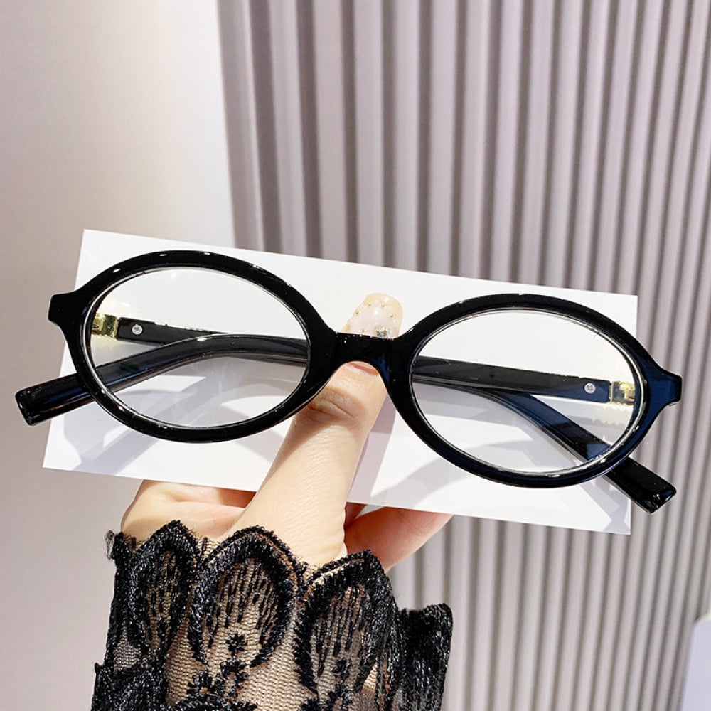 Black Anti-blue Light Reading Glasses +2.50 Oval Plastic Classic ...