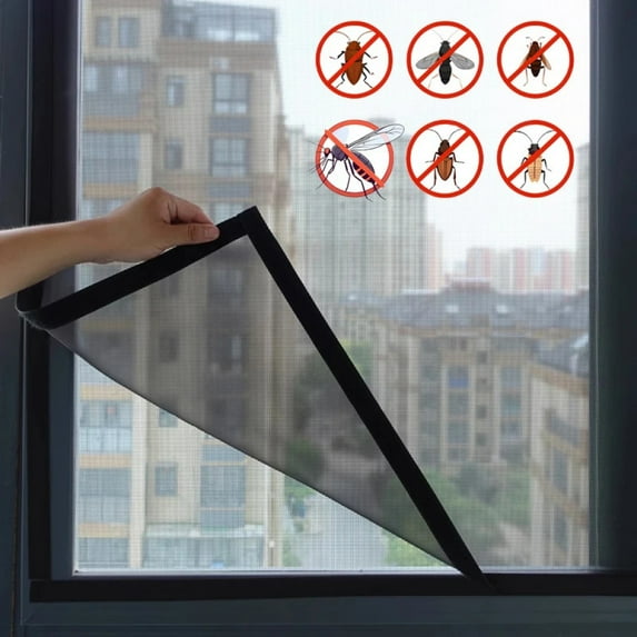 Black，Anti-mosquito window screen ，self adhesive window mosquito net ...