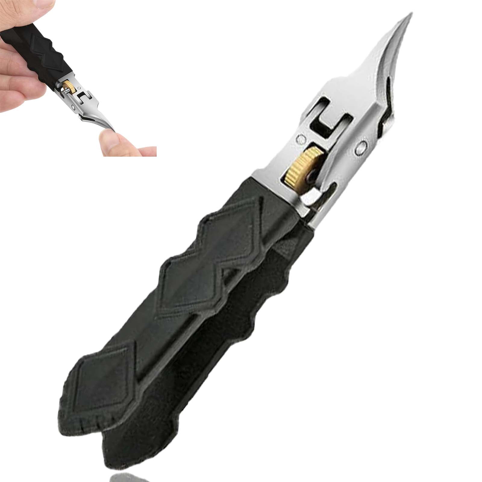 Black Anti-slip Grip Gear Lock Nail Clipper Set with Ultra-sharp Tips ...