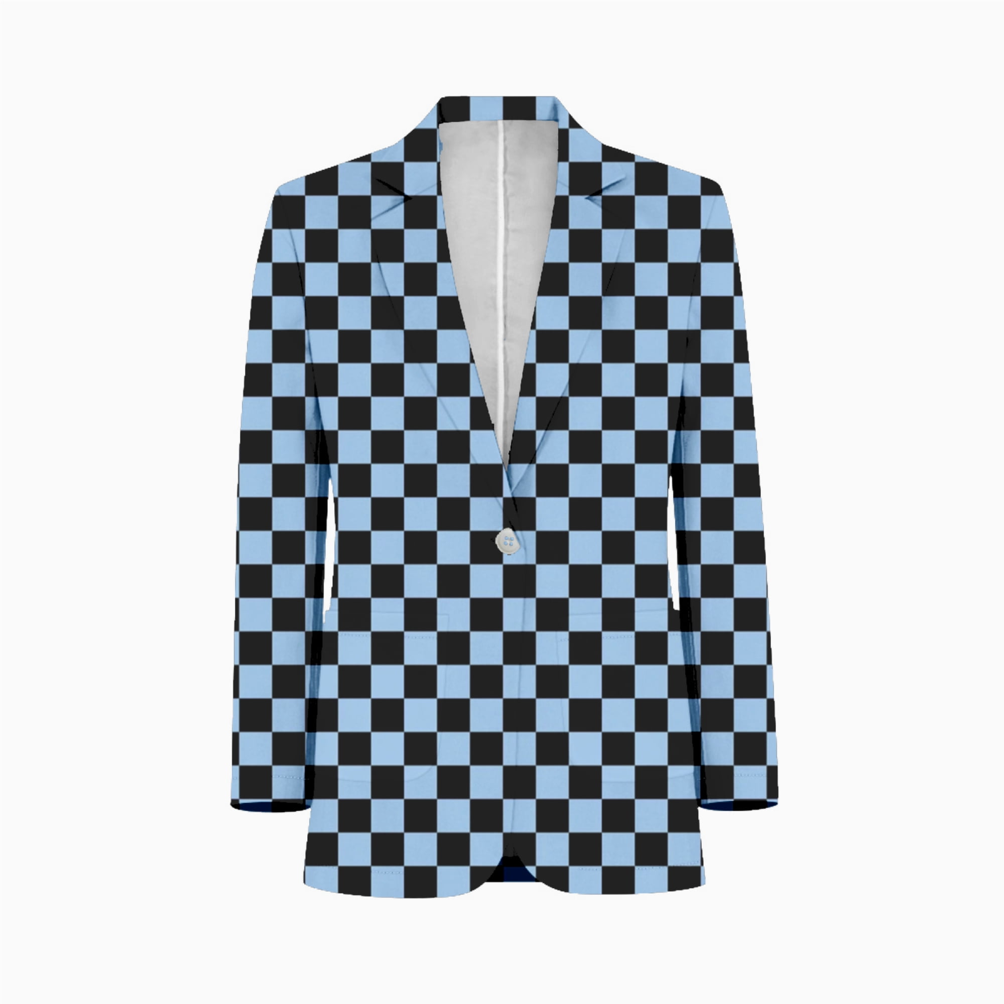 Black Aqua Yellow Checkerboard Pattern Customized Men's Suits full man ...