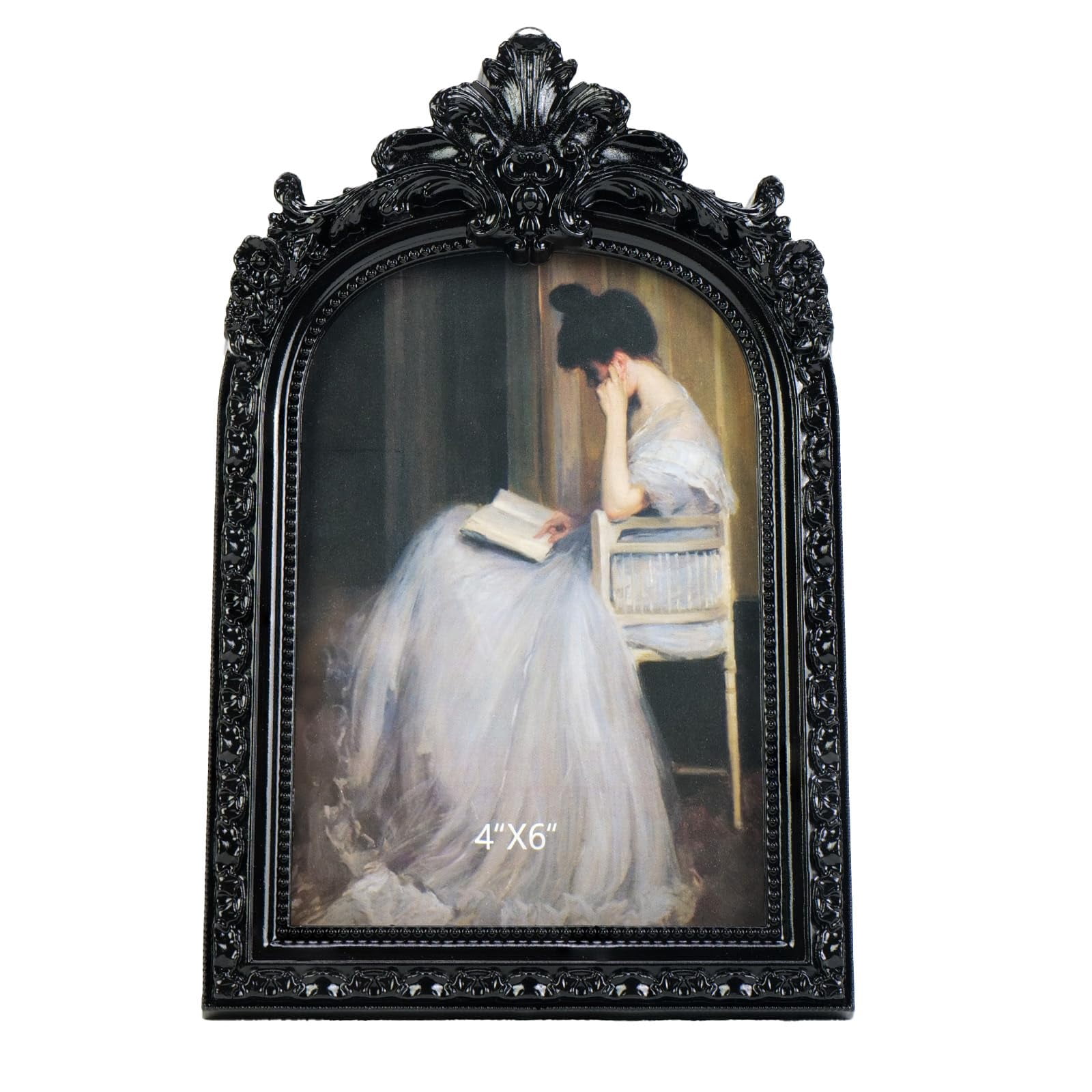 Black Arch 4X6 Picture Frame for Tabletop or Wall Display - Walmart.com