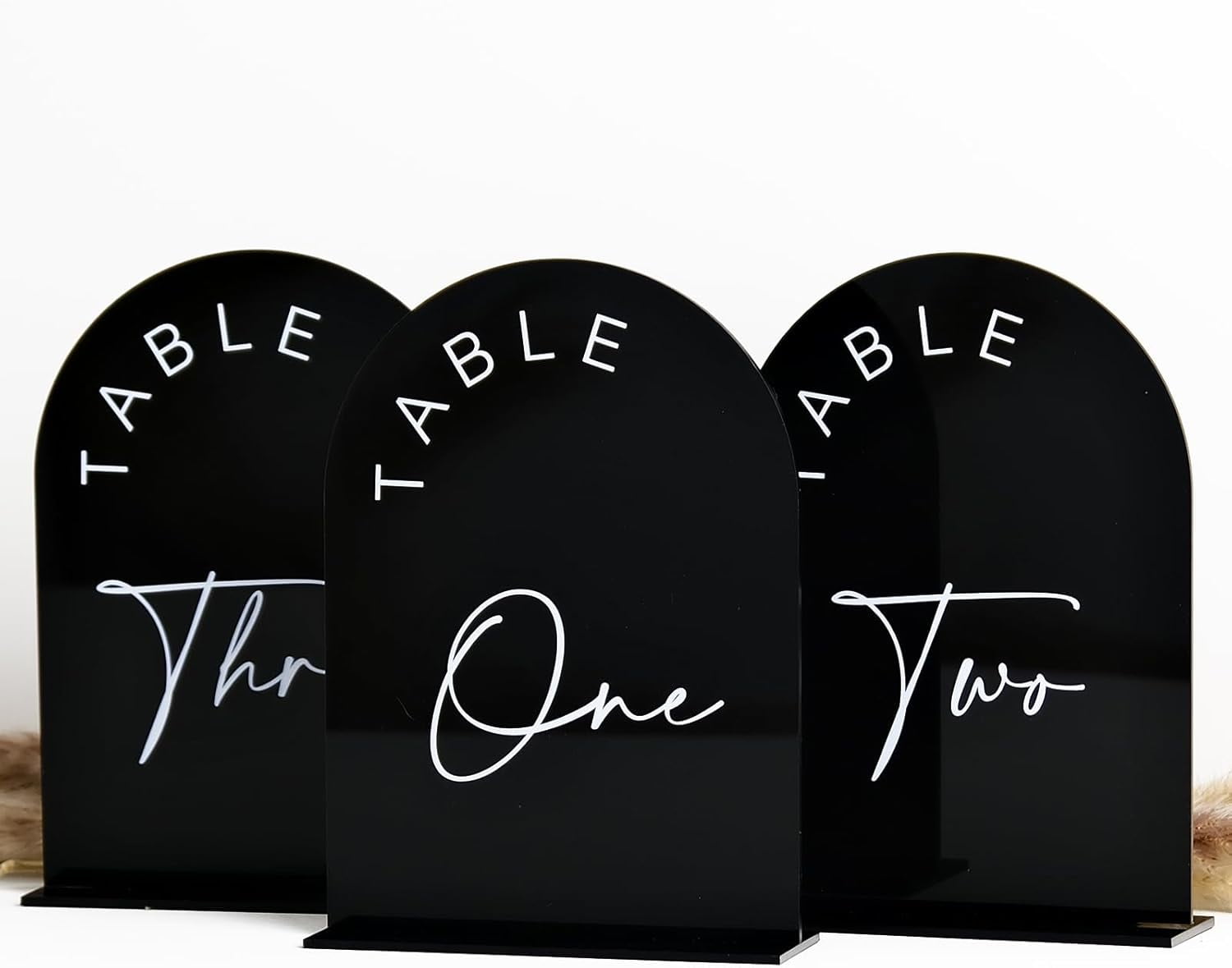 Black Arch Wedding Table Numbers 1-20 with Stands, 5x7 Inch Black ...
