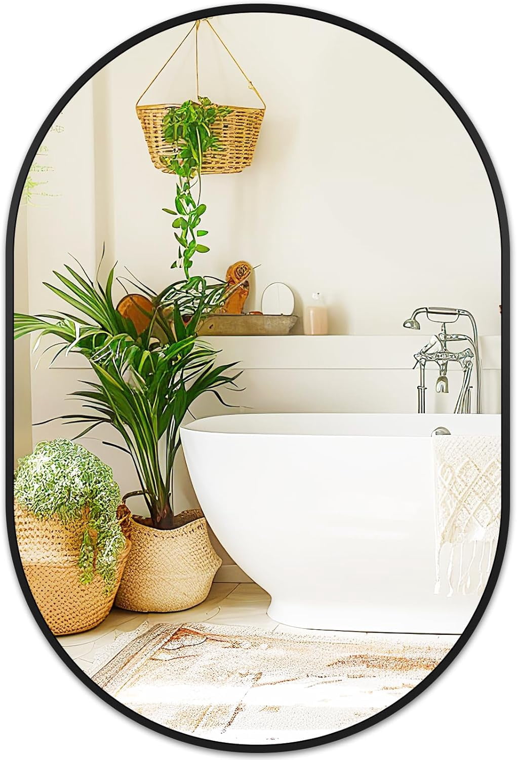 Black Arched Wall Mirror for Bathroom 24x36 - Large Arch Mirror for ...