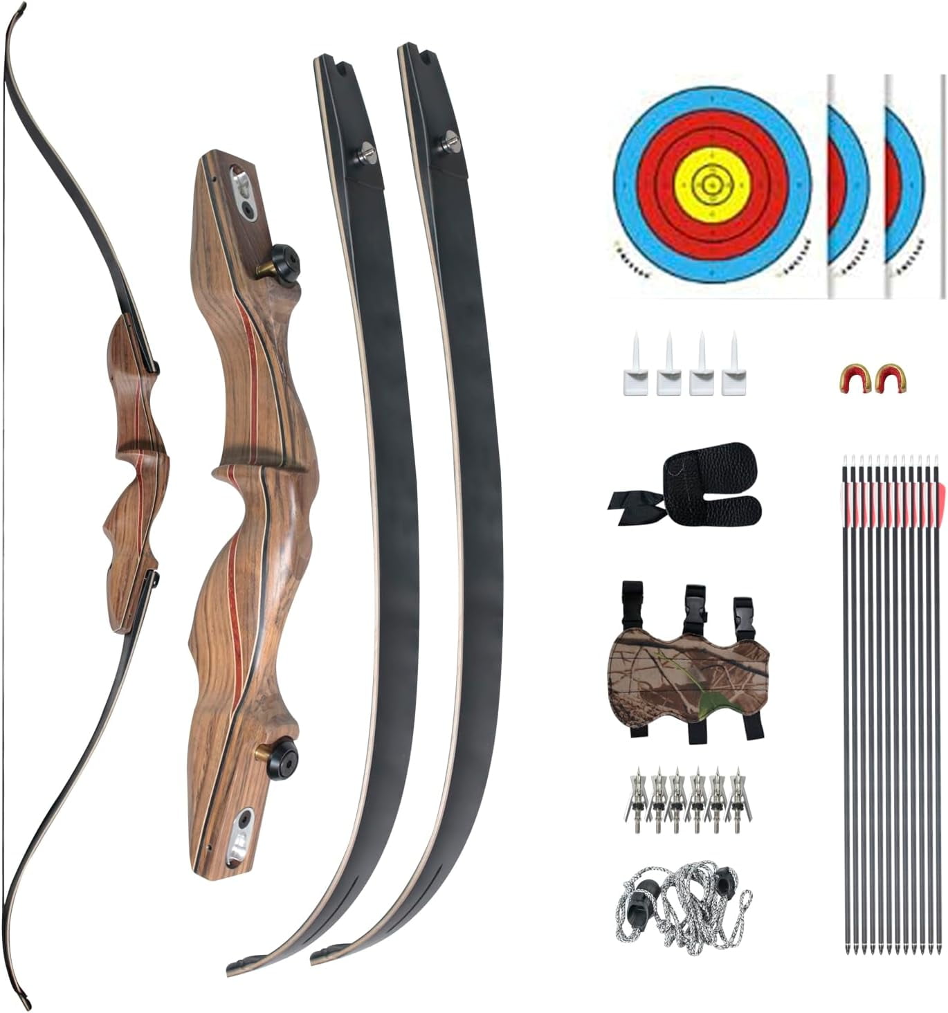 Black Archery Recurve Bows with Ergonomic Design for Outdoor Training ...