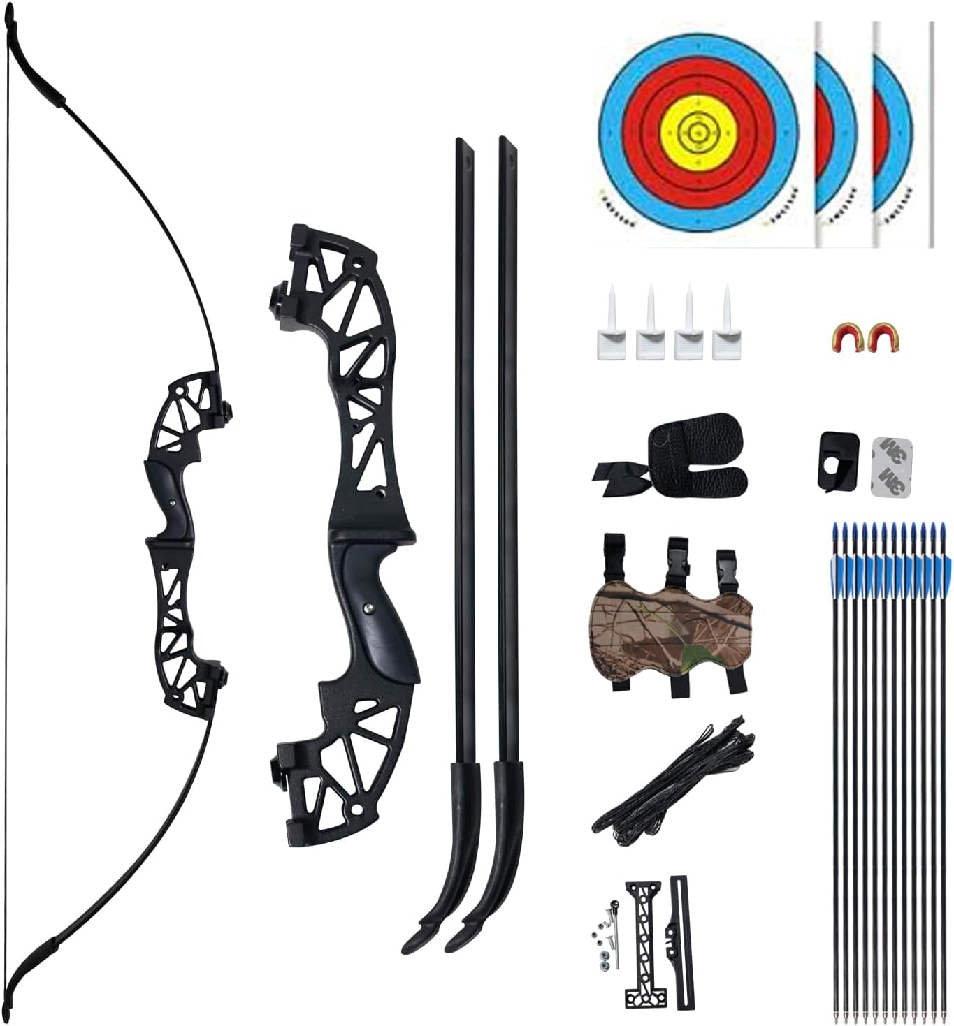 Black Archery Recurve Bows with Ergonomic Design for Outdoor Training ...