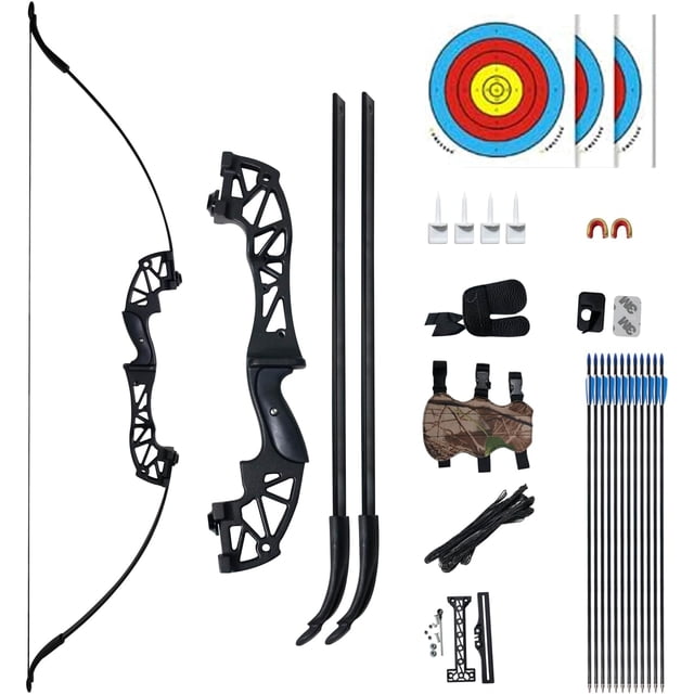 Black Archery Recurve Bows with Ergonomic Design for Outdoor Training ...
