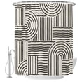 Black Arches Shower Curtain for Bathroom, Abstract Modern Minimalist ...