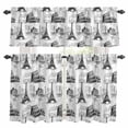 Black Architecture Kitchen Curtains Set for Windows, Retro Classic ...