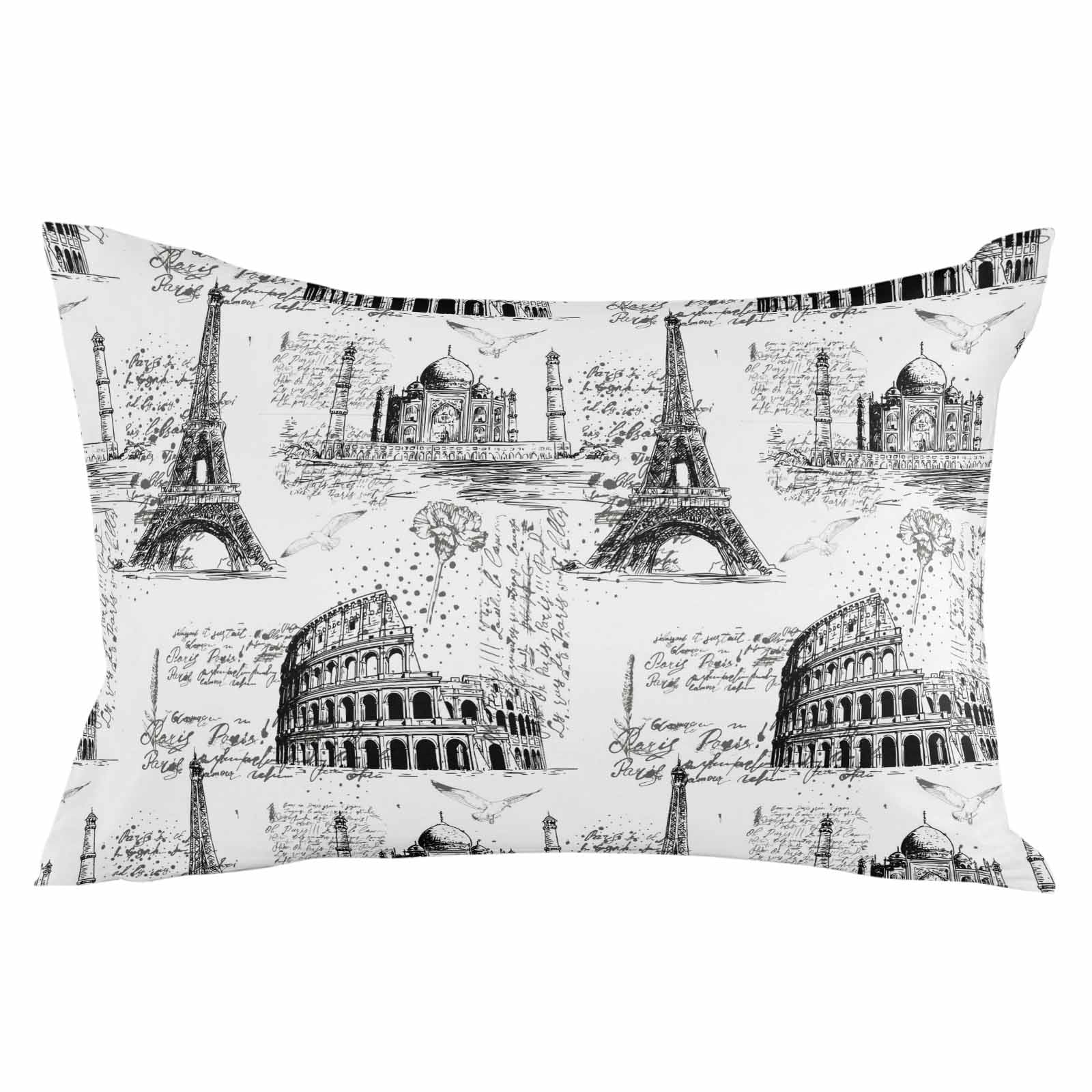 Black Architecture Throw Pillow Cover 20 x 30 Inch Decorative Pillow ...