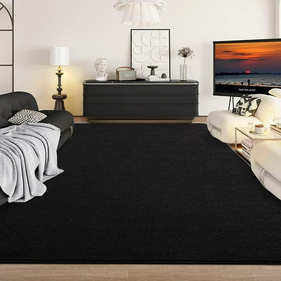 Black Area Rugs for Bedroom Living Room, 5x7 Feet Indoor Memory Foam ...