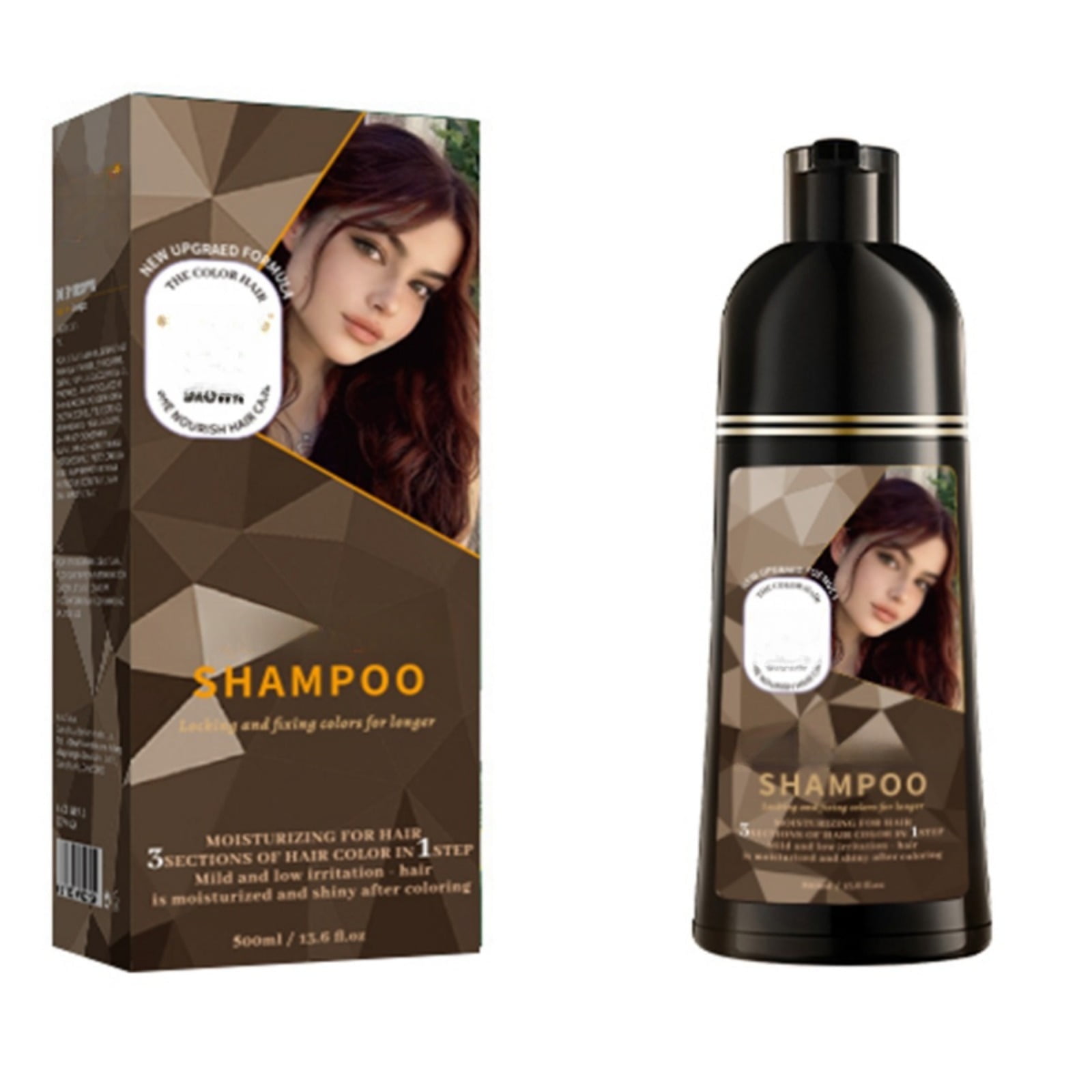 Black Argan Oil Hair Dye - 13.6 Fl Oz, 500ml, 3 in 1 Semi-Permanent ...