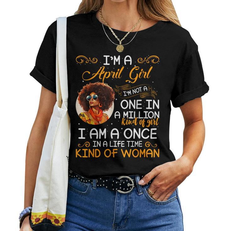 Black Aries Birthday T-Shirt, I'm An April Girl Melanin Magic Zodiac ...
