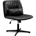 Black Armless Criss Cross Office Chair, Height Adjustable Wide Seat ...