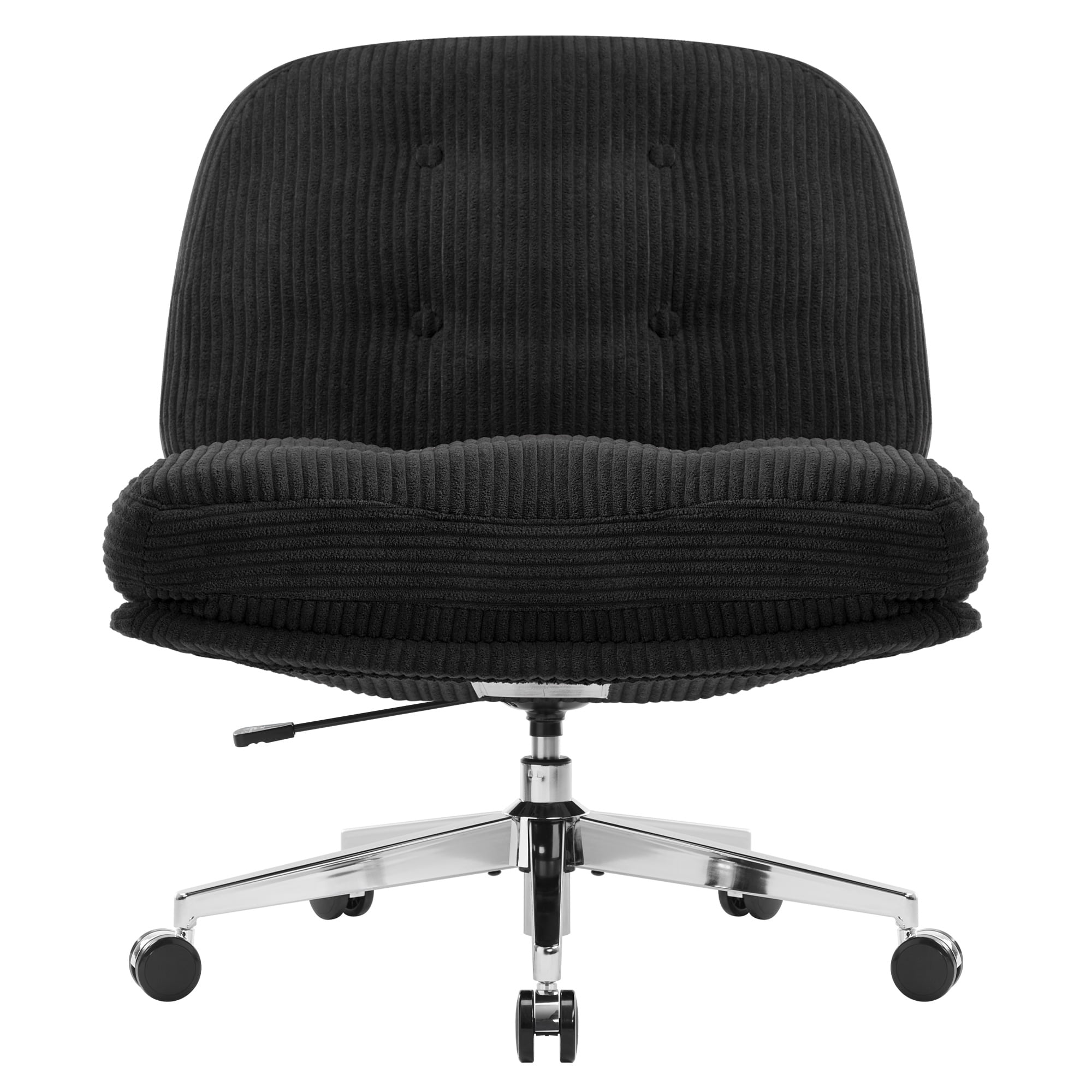 Black Armless Office Chair with Wheels, Height Adjustable Criss Cross ...