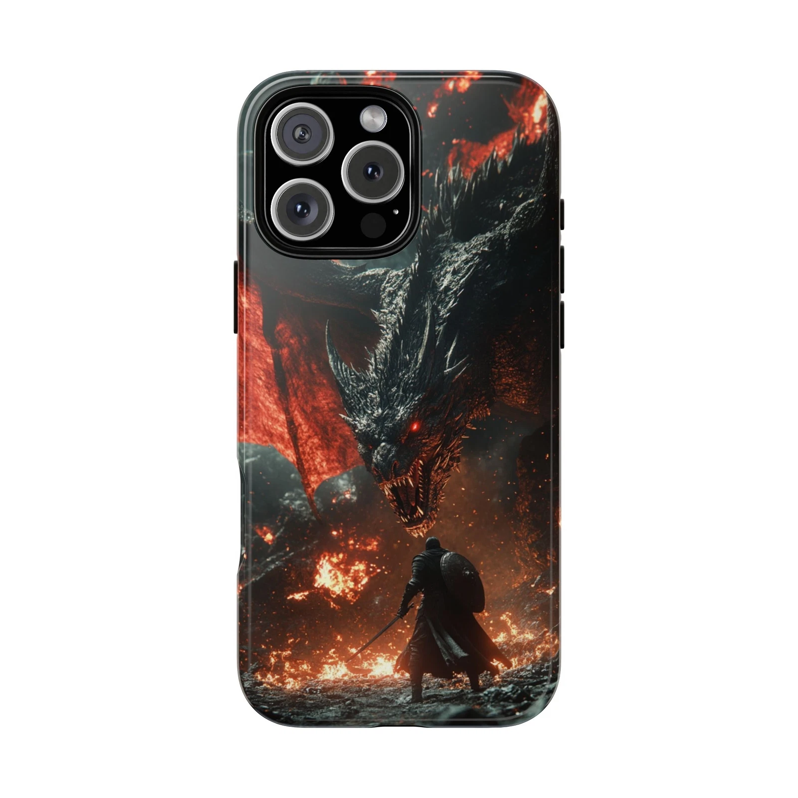 Black Armor Dragon Fantasy Design Phone Case for iPhone 17 through 11 ...